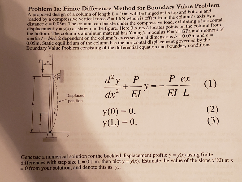 Problem 1a Finite Difference Method For Boundary