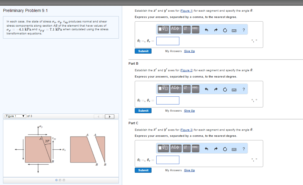Solved In each case, the state of stress sigma_x, sigma_y, | Chegg.com