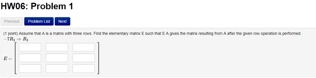 Solved HW06: Problem 1 Previous Problem List Next (1 point) | Chegg.com