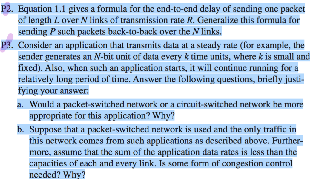 Solved Equation 1.1 gives a formula for the end-to-end delay | Chegg.com