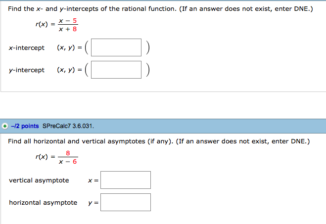 Solved (1) Find the x- and y-intercepts of the rational | Chegg.com