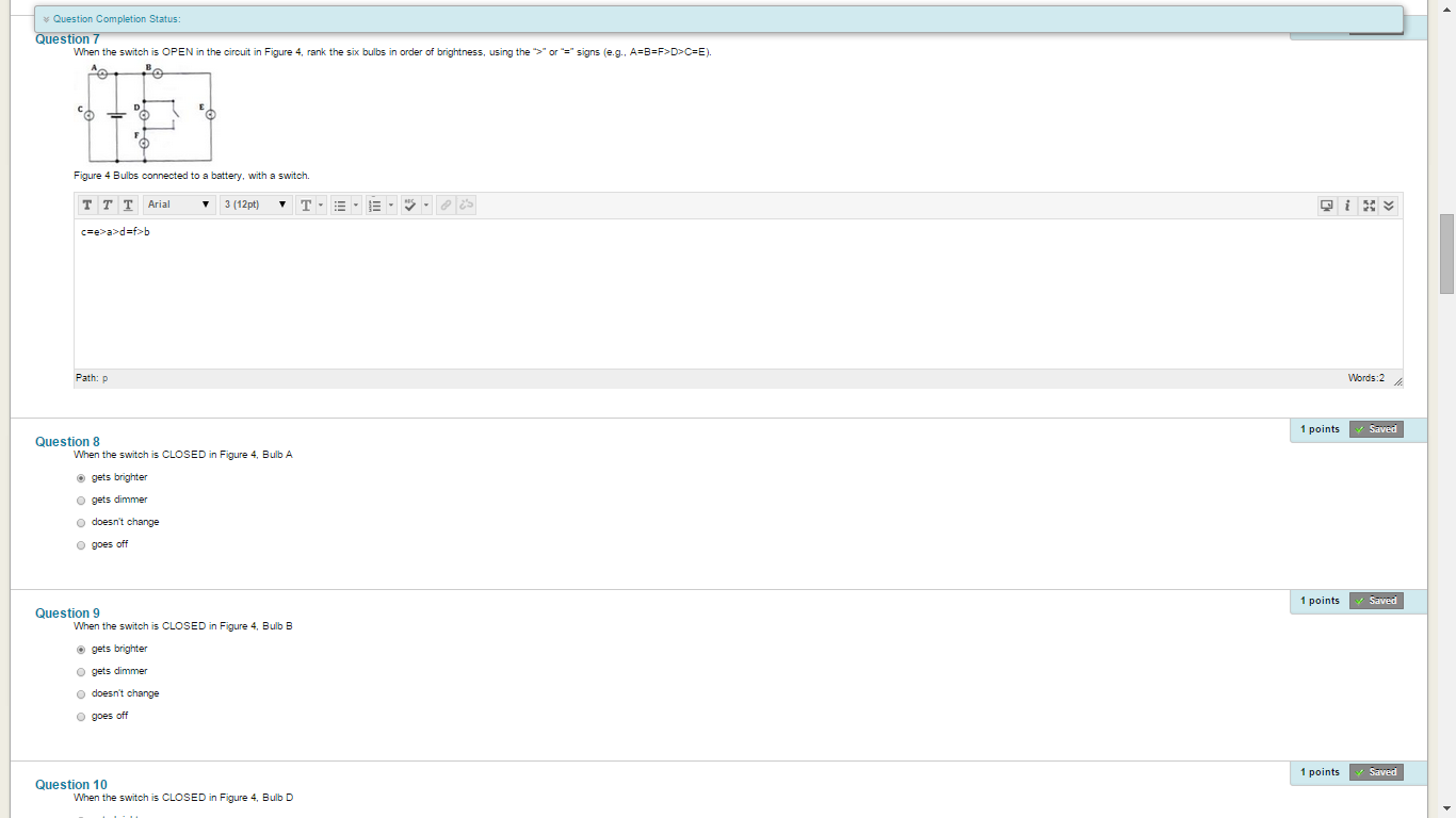 Solved v Question Completion Status: Question 7 When the | Chegg.com