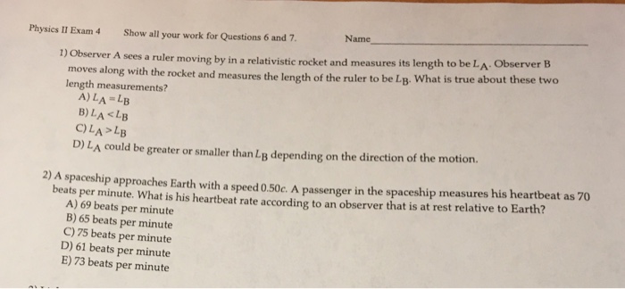 Solved Observer A sees a ruler moving by in a relativistic | Chegg.com