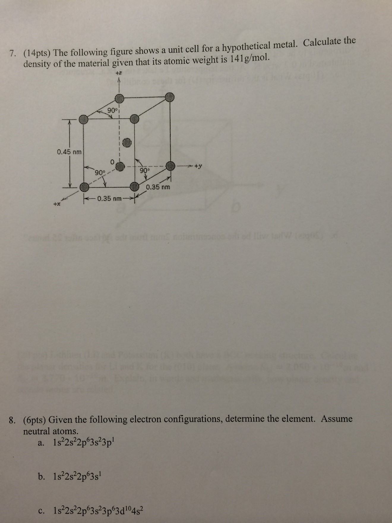 Solved The following figure shows a unit cell for a | Chegg.com