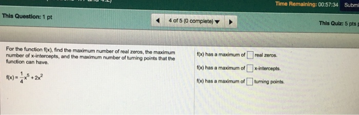 Solved For the function f (x), find the maximum number of | Chegg.com