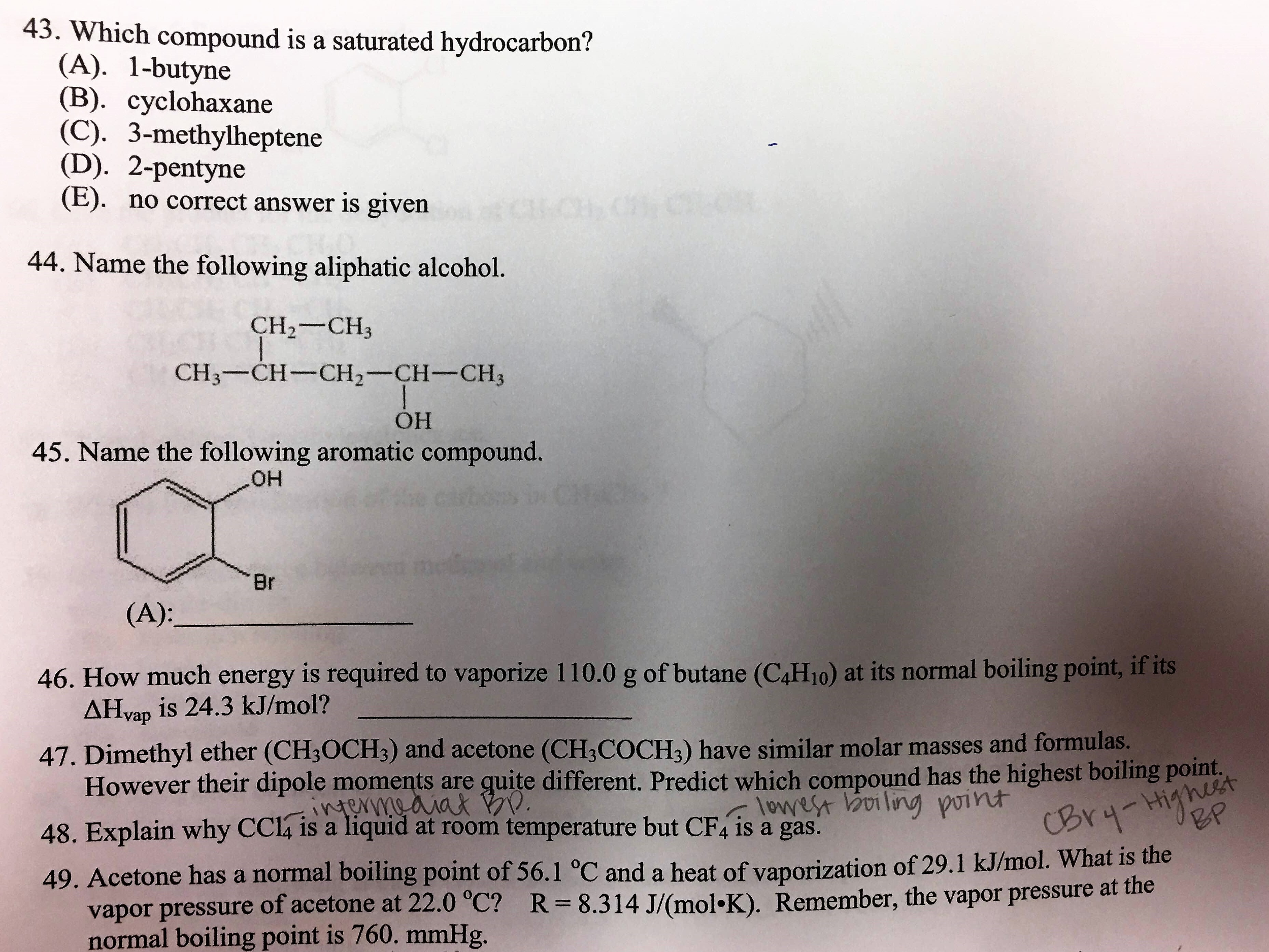 Solved Which compound is a saturated hydrocarbon? 1-butyne | Chegg.com