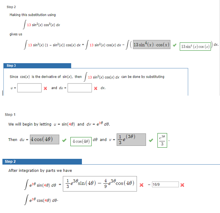 Solved Step 2 Making This Substitution Using 13 Sin2 x Chegg