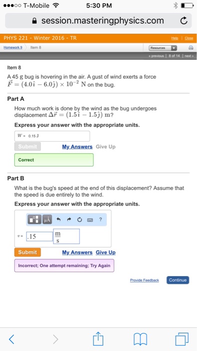 Solved A 45 g bug is hovering in the air. A gust of wind | Chegg.com