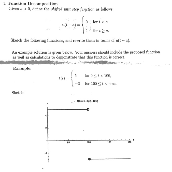 Solved 1 Function Decomposition Given A 0 Define The