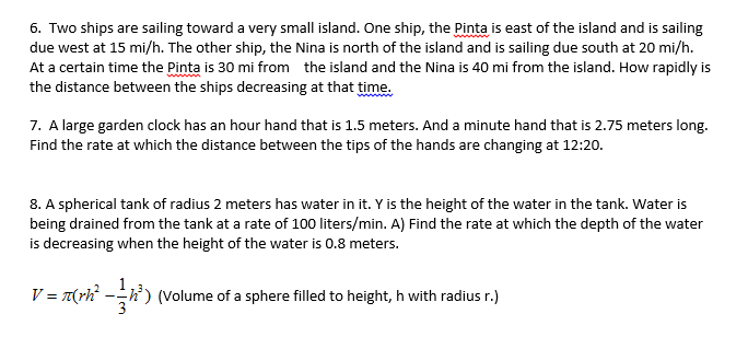Solved 6. Two ships are sailing toward a very small island. | Chegg.com