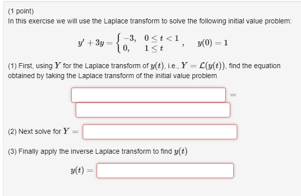 Solved 1 Point In This Exercise We Will Use The Laplace Chegg