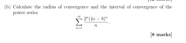 Solved Calculate the radius of convergence and the interval | Chegg.com
