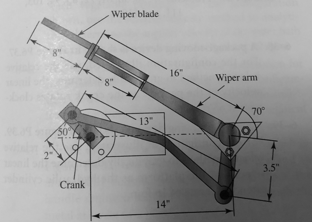 Solved For the rear windshield wiper mechanism shown, use | Chegg.com