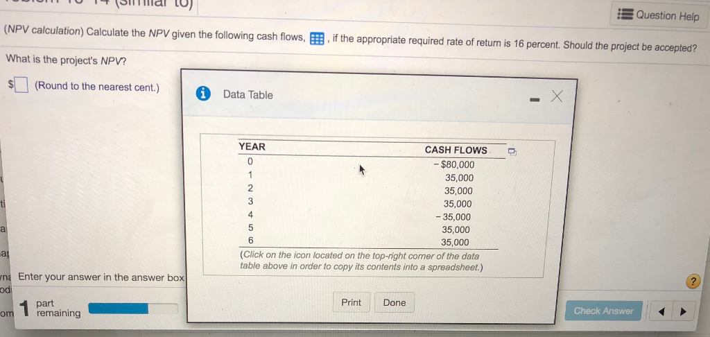 Solved -- III IT (Omillal tu) E Question Help (NPV | Chegg.com