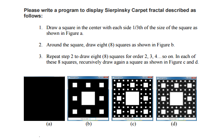 Solved JavaFX Sierpinski Square Program. Hi! I Just finished | Chegg.com