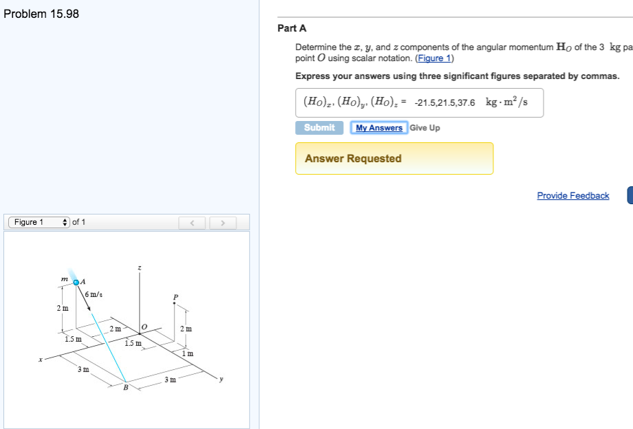 Solved Determine The X Y And Z Components Of The Angular