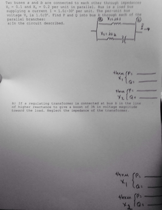 Solved Two buses a and b are connected to each other | Chegg.com