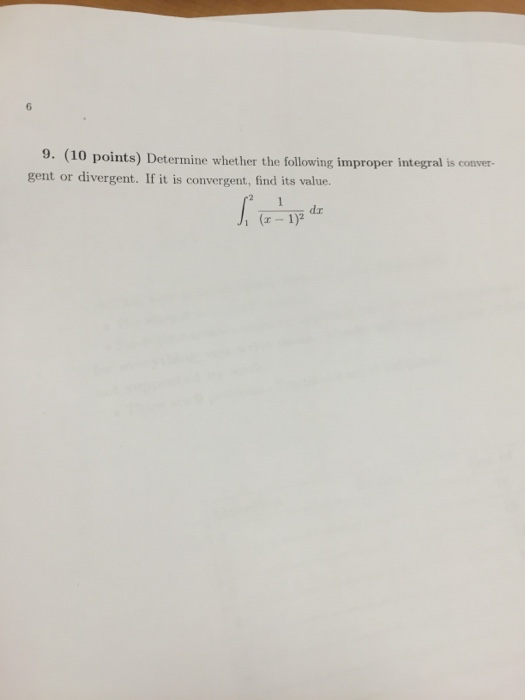 Solved Determine whether the following improper integral is | Chegg.com