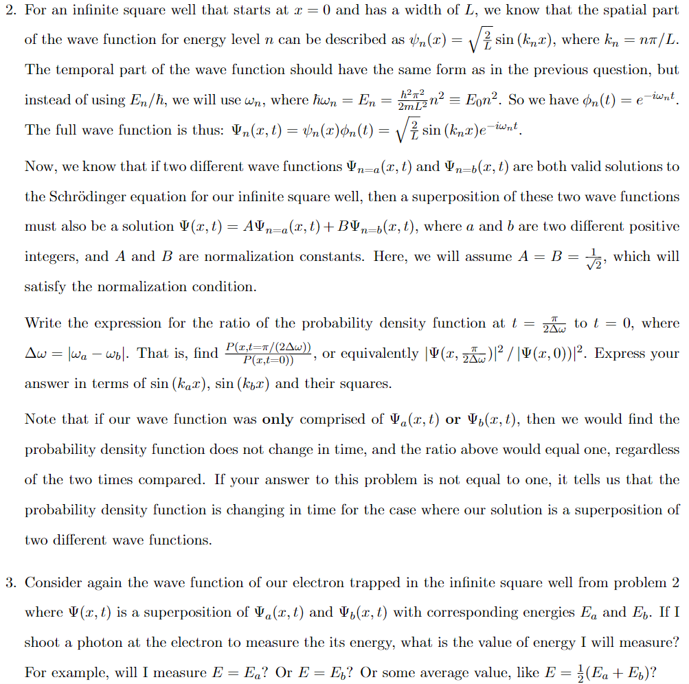 Solved 2. For an infinite square well that starts at r -0 | Chegg.com