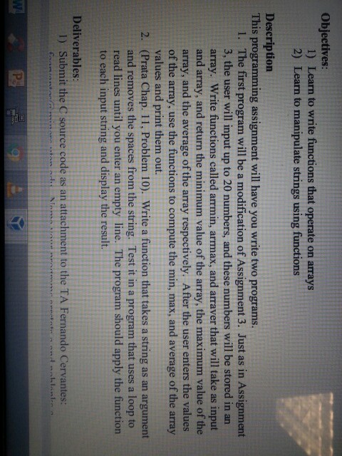 Solved 1. write a function that will take input and array | Chegg.com