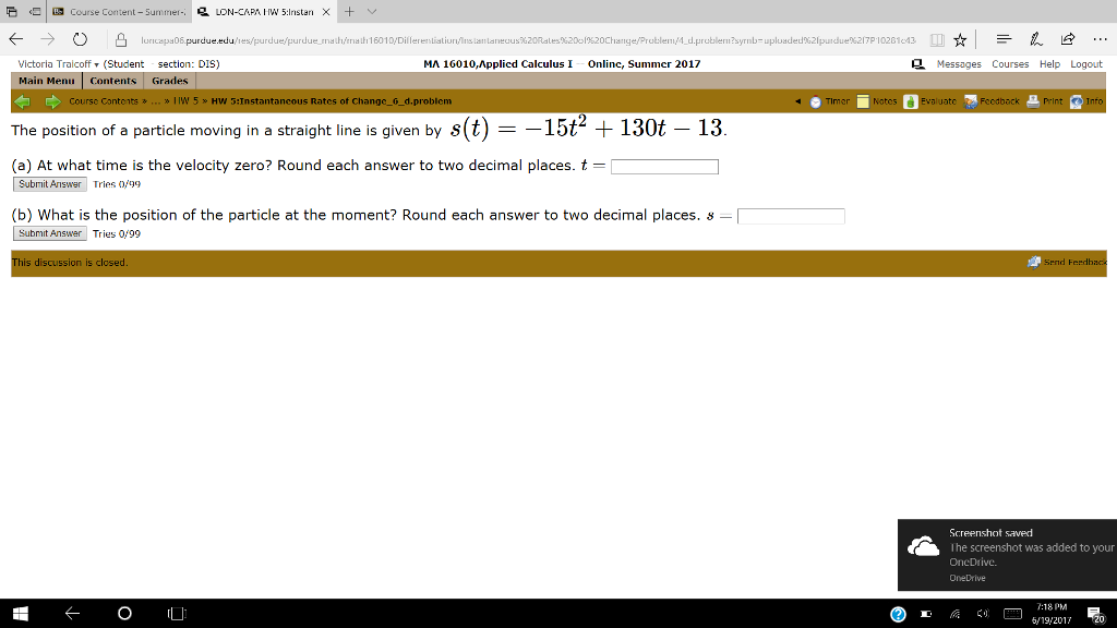 Solved The position of a particle moving in a straight line | Chegg.com