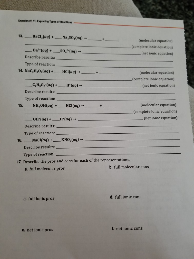 Solved (molecular equation) (complete ionic equation) (net | Chegg.com