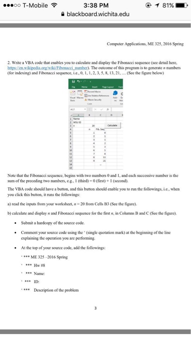 Solved Write a VBA code that enables you to calculate and | Chegg.com
