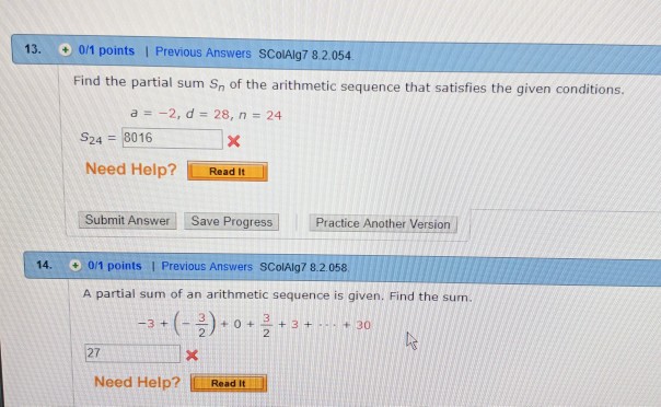 Solved 13 01 Points I Previous Answers Scolalg7 82054 