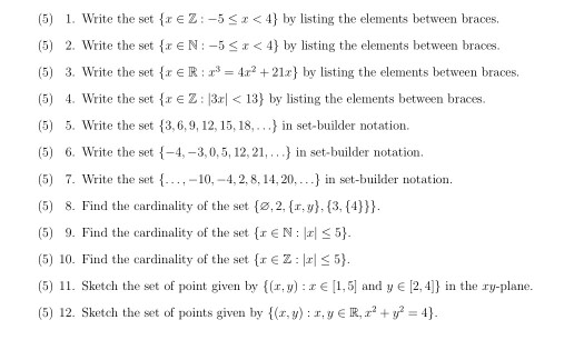 Solved (5) 1. Write the set a E2-5