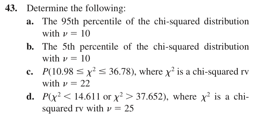 Solved 43. Determine the following: a. The 95th percentile | Chegg.com