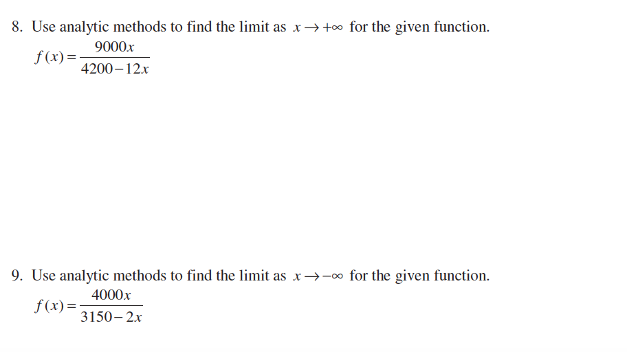 Solved Use analytic methods to find the limit as x | Chegg.com Solved Use analytic methods to find the limit as x | Chegg.com