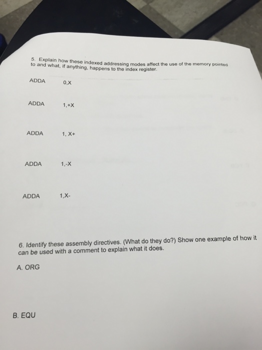 Solved Explain how these indexed addressing modes affect the | Chegg.com