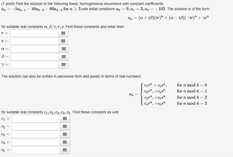 Solved Find the solution to the following linear, | Chegg.com