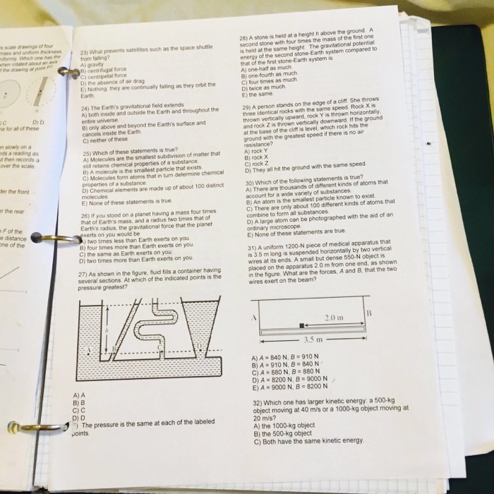 Solved [Multiple Choice] Intro to physics, study guide. Can | Chegg.com