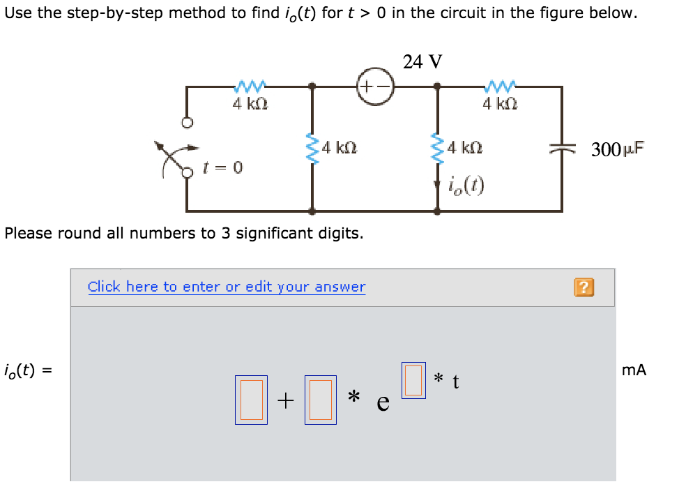 Solved Use the step-by-step method to find io(t) for t > 0 | Chegg.com
