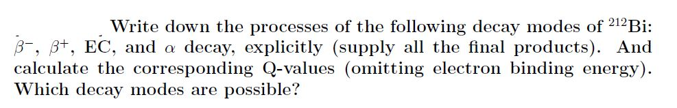 Solved Write down the processes of the following decay modes | Chegg.com