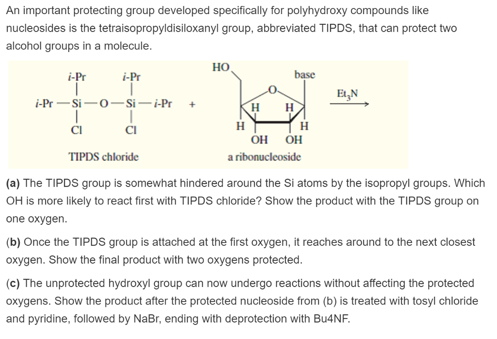 Solved An important protecting group developed specifically | Chegg.com