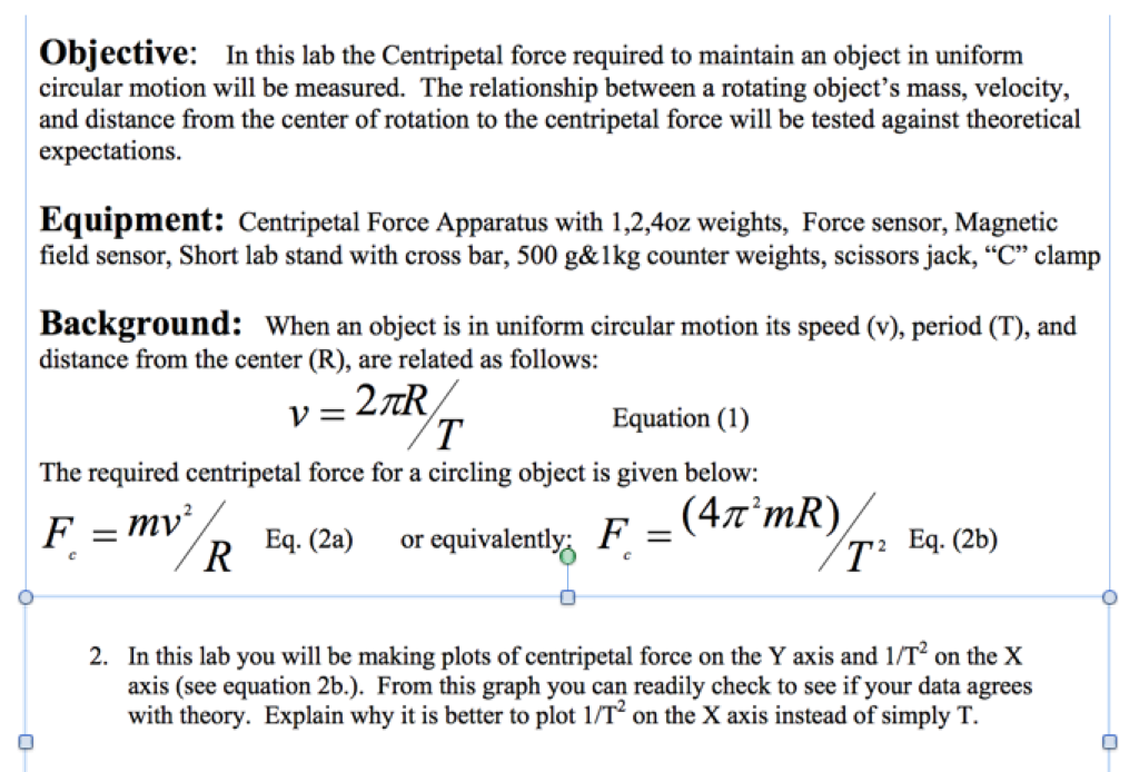 Centripetal Force Equation