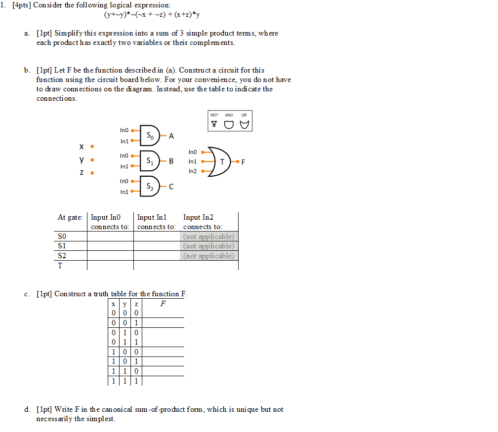 Solved Consider the following logical expression: (y + ~y)* | Chegg.com
