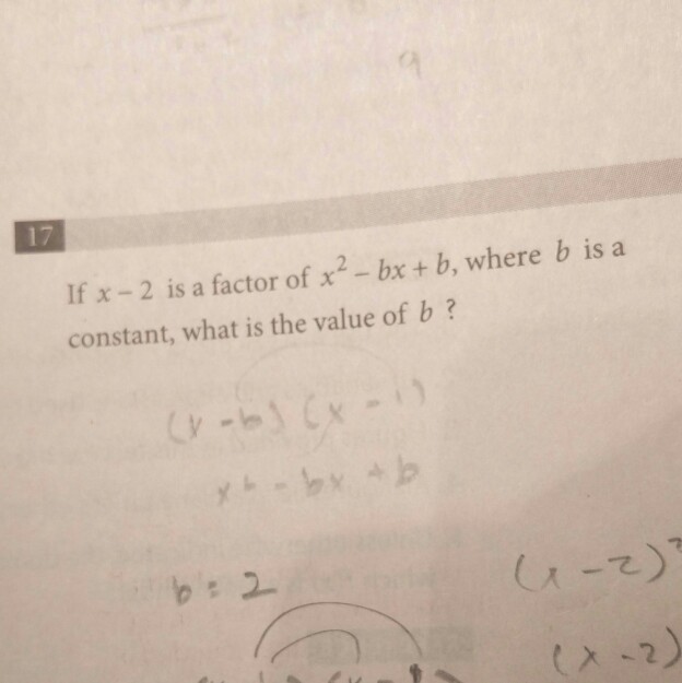 Solved If X 2 Is A Factor Of X 2 Bx B Constant What Chegg