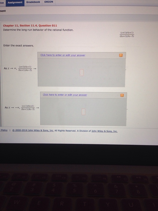 Solved Determine the long-run behavior of the rational | Chegg.com