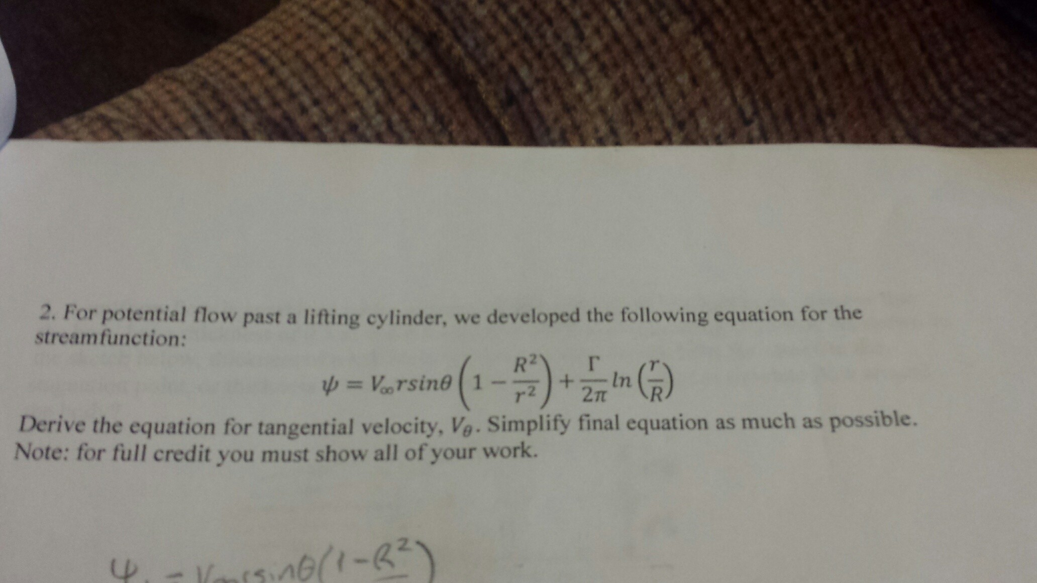 Solved For potential flow past a lifting cylinder, we | Chegg.com