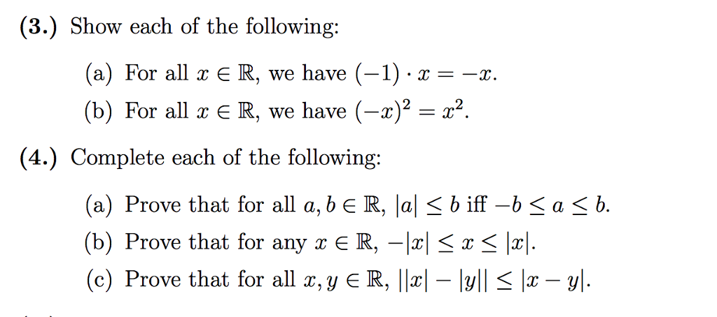 Solved Show each of the following: (a) For all x elementof | Chegg.com