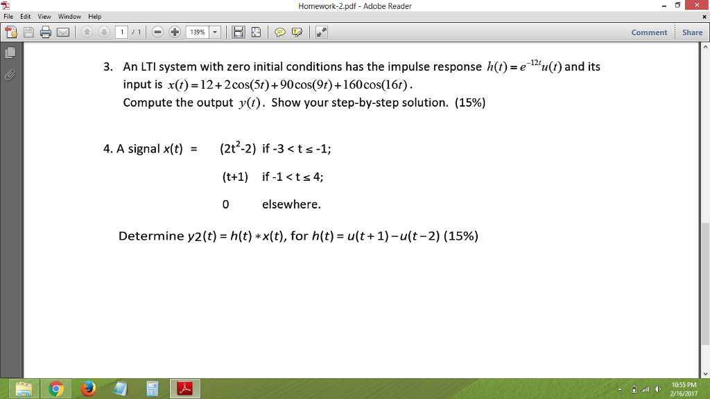 Solved An LTI system with zero initial conditions has the | Chegg.com