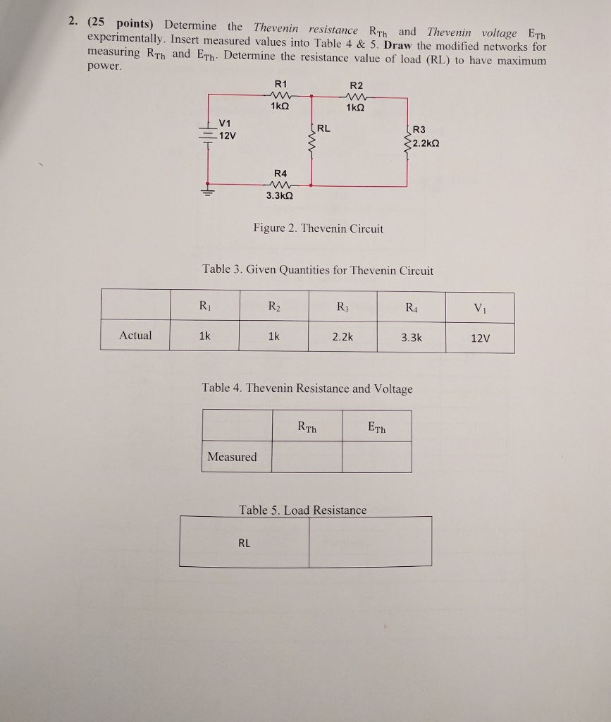Solved 2. (25 points) Determine the Thevenin resistance RTh | Chegg.com