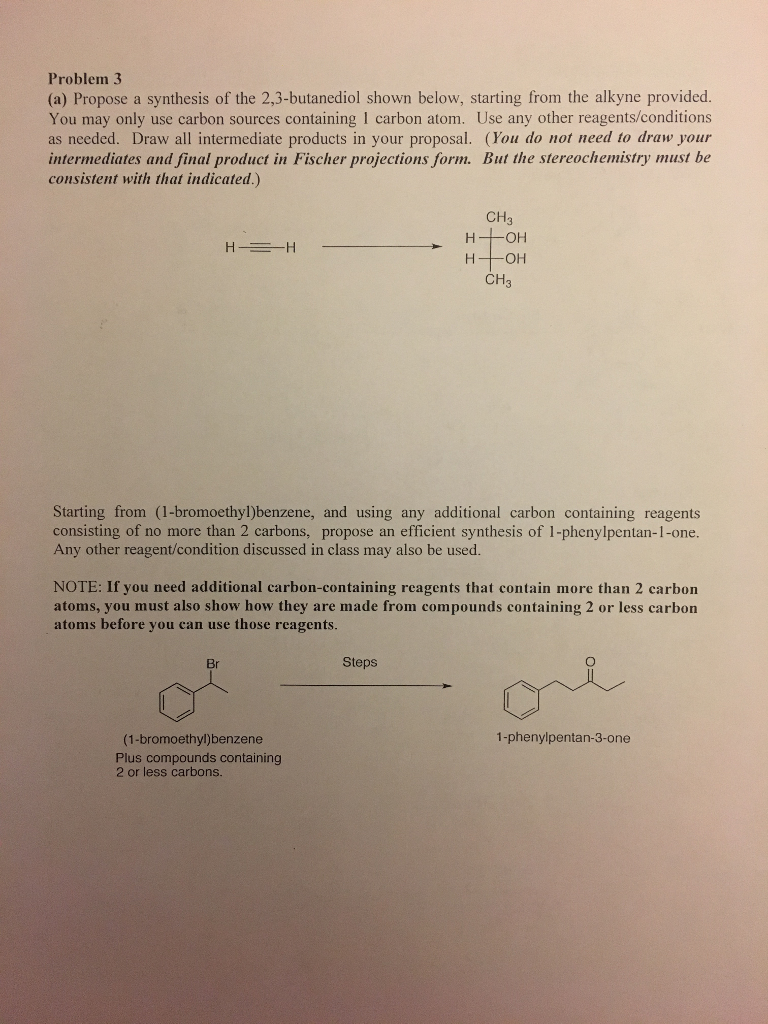 Solved (a.) Propose a synthesis of the 2,3-butanediol show | Chegg.com