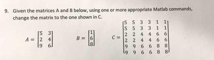 Solved Given the matrices A and B below, using one or more | Chegg.com