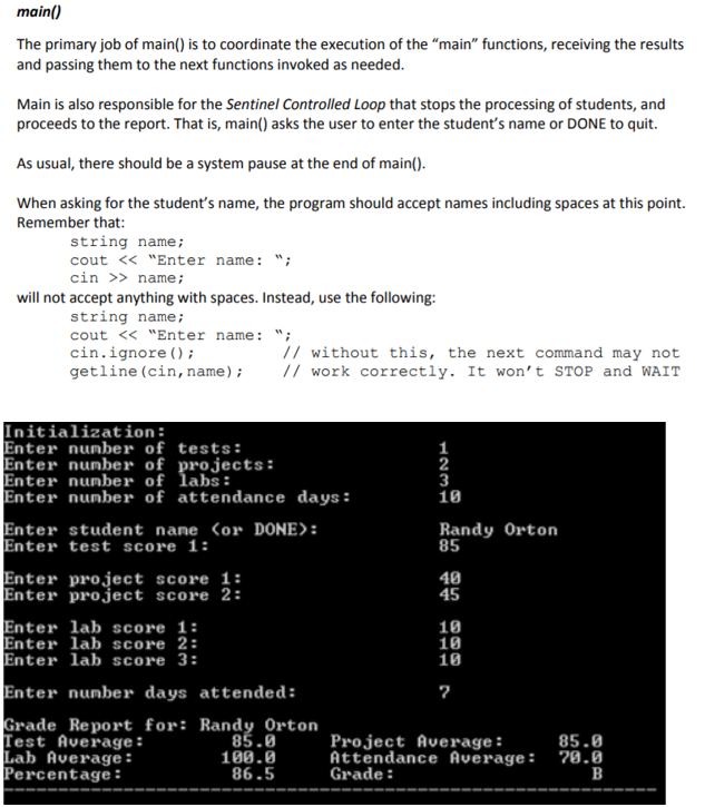 Solved Need help with this C++ program, the specs are you | Chegg.com