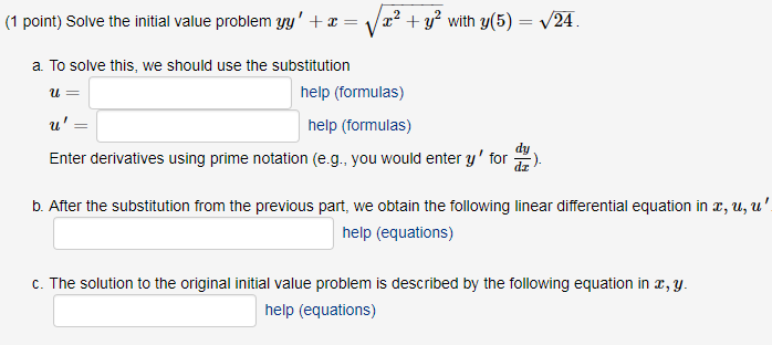 Solved Solve the initial value problem yy' + x = Squareroot | Chegg.com