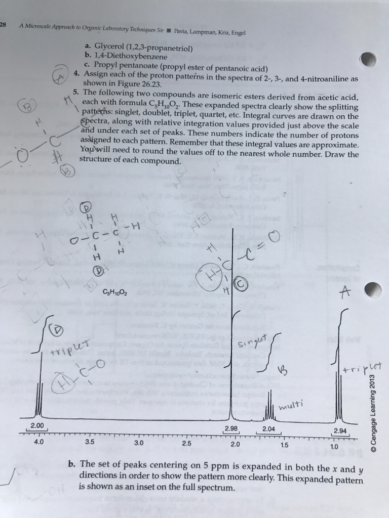 Solved Provide the Structure for C5H10O2 by using the | Chegg.com